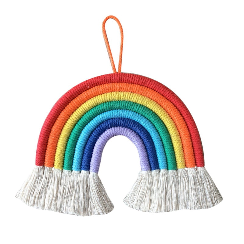 Keimprove Macrame Wall Hanging Rainbow Wall Hanging Decor Boho Colorful ...