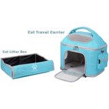 Halinfer Portable Cat Travel Litter Box, Collapsible Car Litter Box ...