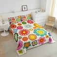 70s Groovy Flower Bedding Set Full Rainbow Flowers Comforter Set Cool ...