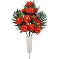 1 Stem Artificial Persian Chrysanthemum Spray, Faux Silk Fan Mum Flower ...