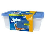 Ziploc Brand Large Rectangle 9 Cup Food Storage Containers, Deep Smart ...