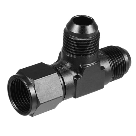 Black Fuel Hose Fitting AN10 Male Flare Tee Fitting with AN10 Female ...