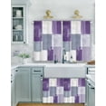 Abstract Geometric Purple Color Block Short Blackout Curtains 36 Inch ...