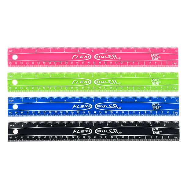 Pen + Gear Flexible Plastic Ruler, Assorted Colors - Walmart.com ...