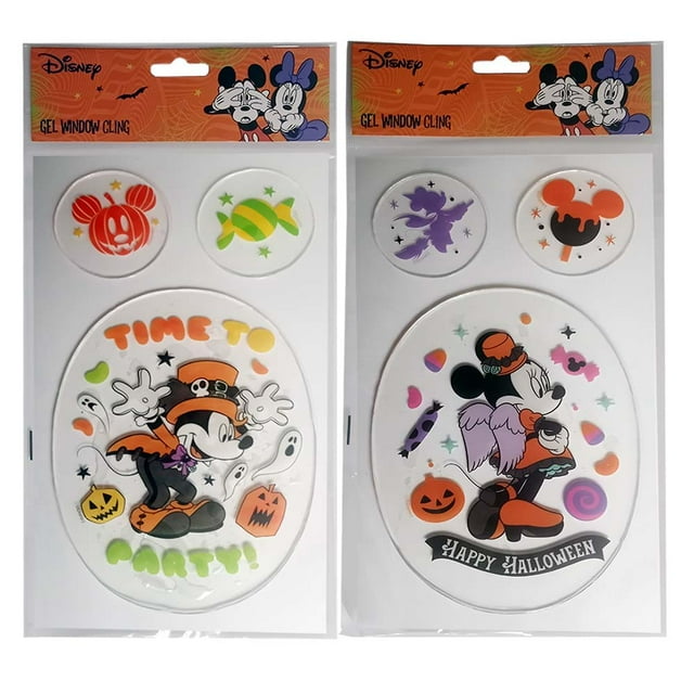 Mickey and Minnie Halloween Window Gel Clings Window Decorations - Set ...