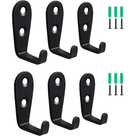 L-shaped Wall Hook 3.0mm Heavy Duty Coat Hook Single Coat Hanger 6 ...