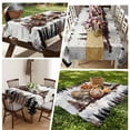 Black Deer Forest Wooden House Table Cloth 60x60in, Waterproof Square ...