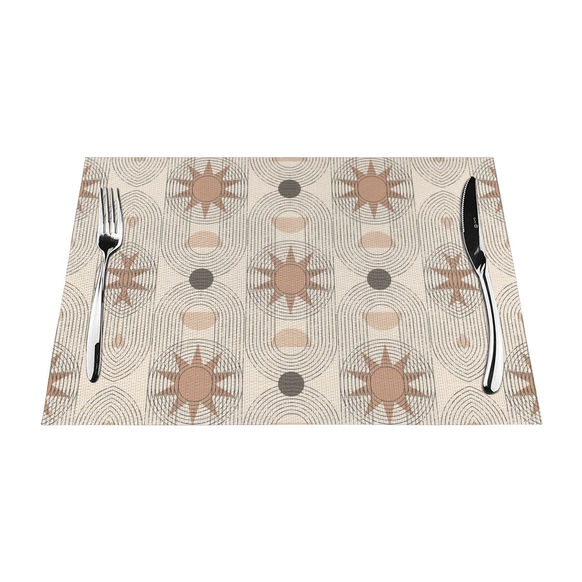 XMXY Woven Placemats Set of 6 PCS, Abstract Hippie Boho Background ...