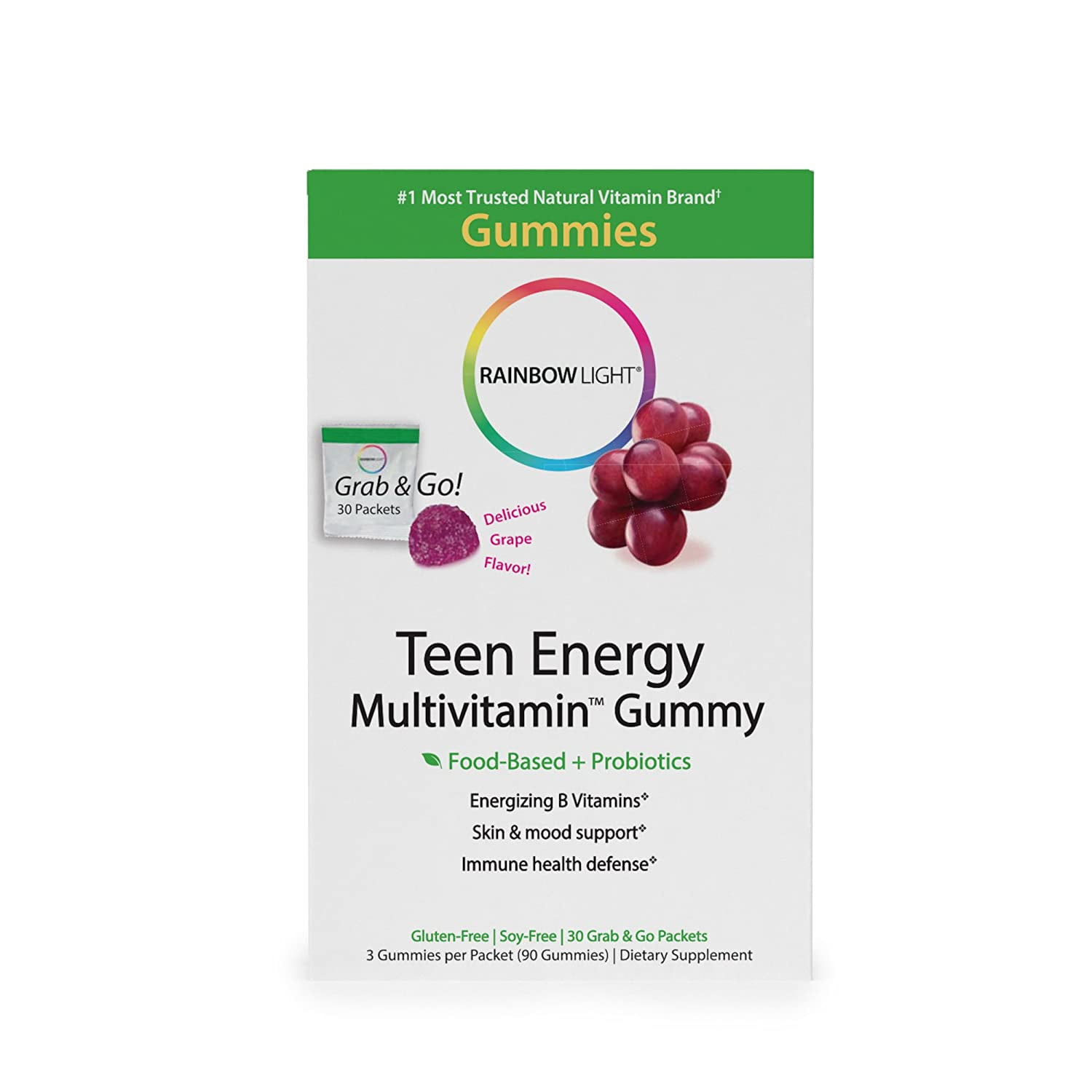 Rainbow Light - Teen Energy Multivitamin Gummy - Provides Antioxidants ...