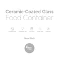 JUST COOK Round Ceramic-Coated Glass Food Storage Container with Lid ...