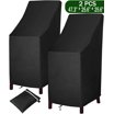 Set of 4, Heavy Duty, High-back Patio Chair Covers, Waterproof, for ...