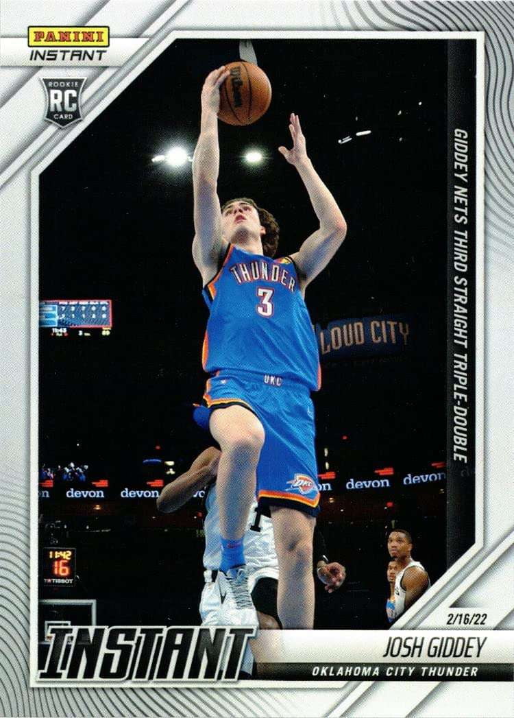 NBA 2021-22 Instant Basketball Josh Giddey Trading Card (Rookie Card ...