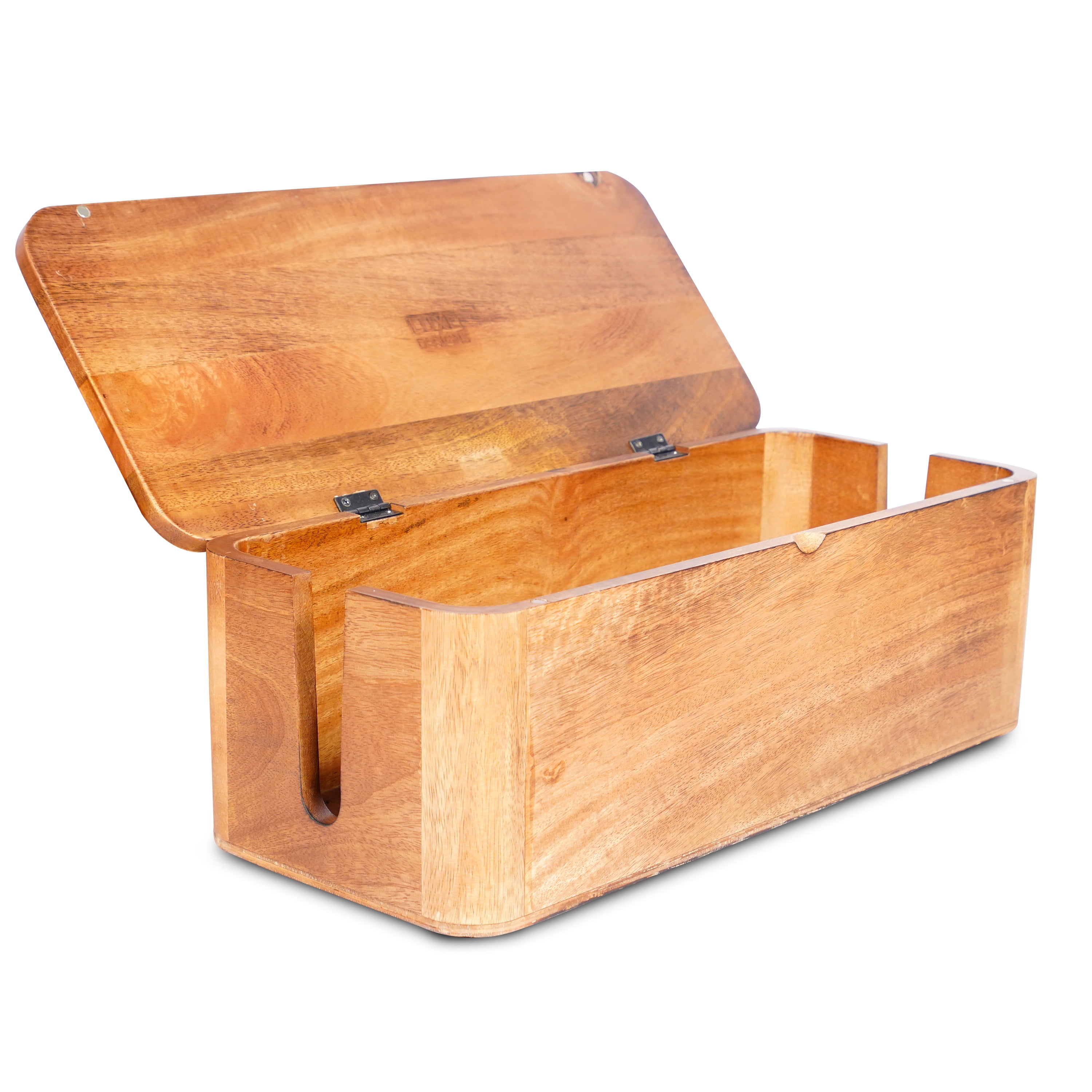 Luxe Designs Large Cable Management Box – Wooden Cord Organizer for ...