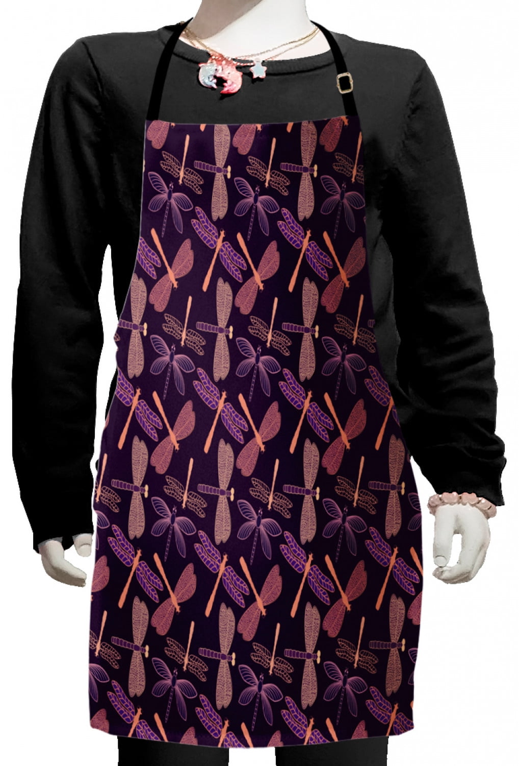 Dragonfly Kids Apron, Girly Feminine Design with Vintage Vibrant Insect ...