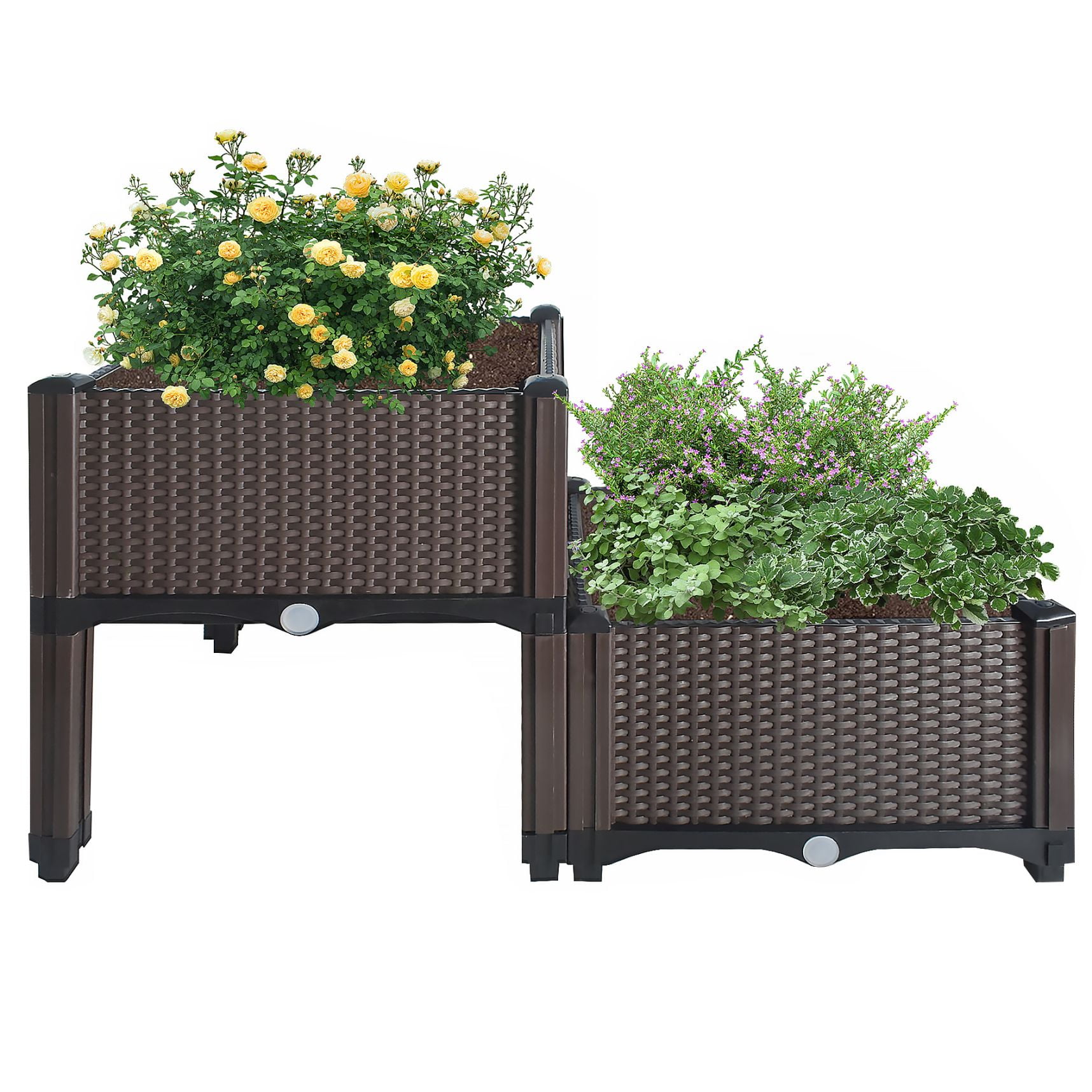 Garden Raised Planting Bed Kit - Plastic Plant Containers Indoor ...