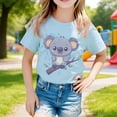 Big T Shirts For Girls Fashionable Cute Print Short Sleeve Round Neck ...