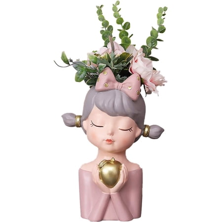 Girl Plant Pot,Face Flower Pot Head Planter | Indoor Plant Container ...