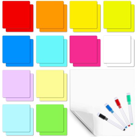 24 Pieces Dry Erase Sticky Notes Reusable Whiteboard Labels Stickers ...