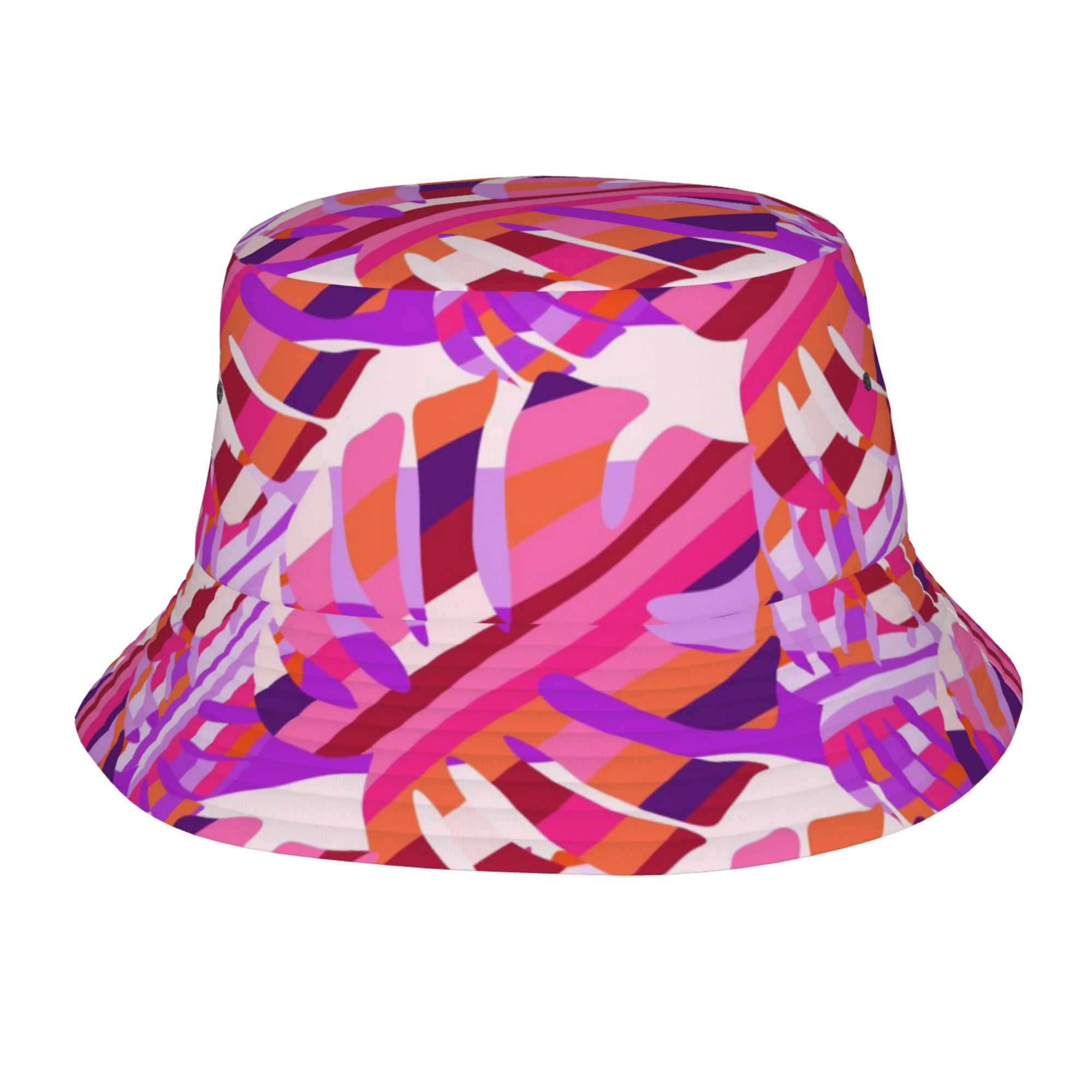ZICANCN Purple Striped Leaf Bucket Hat, Unisex Print Double-Side-Wear ...