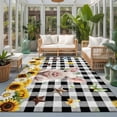 Cute Pig 6x9ft Non Slip Area Rug Yellow Sunflower Daisy Black Plaid ...