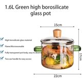 Glass Cooking Pot,High Borosilicate Heat-Resistant Glass Pot with Cover ...