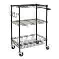 Hyper Tough 3-Tier New Multipurpose Rolling Cart, Black Color, 495lbs ...