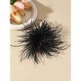 Black Handmade Bohemian Feather Flower Brooch Pin For Women, Elegant ...