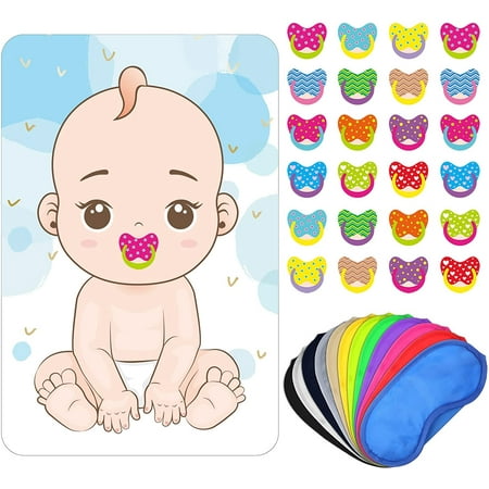 Pin The Pacifiers on The Baby Game, Baby Pacifier Game Poster Come ...