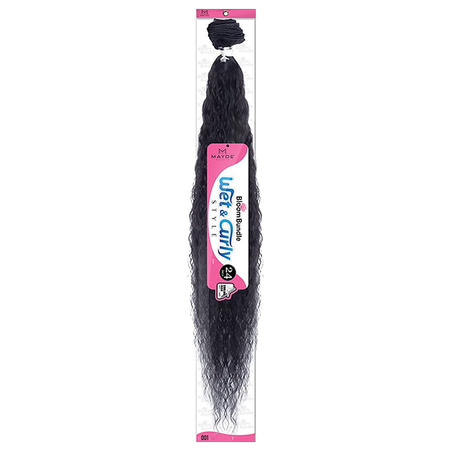 24" Wet & Curly Synthetic Hair Weaving Bundle Bloom Bundle By Mayde ...