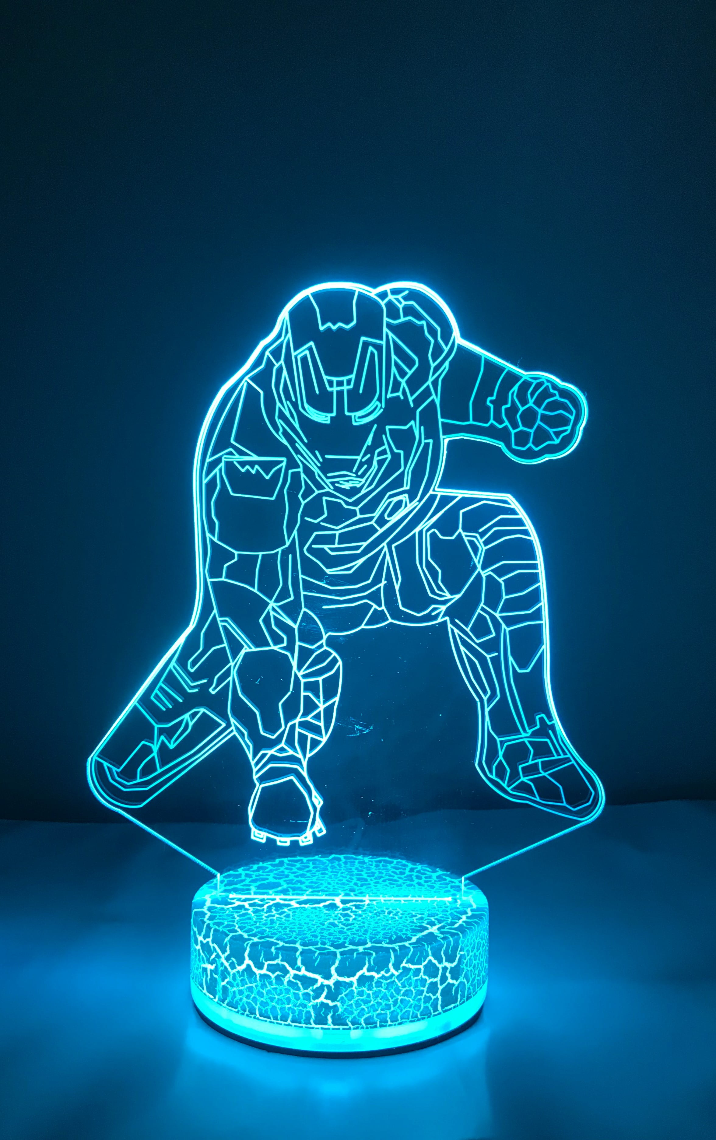 Iron Man 3D Night Light Multi Color Changing Illusion Lamp for Children ...