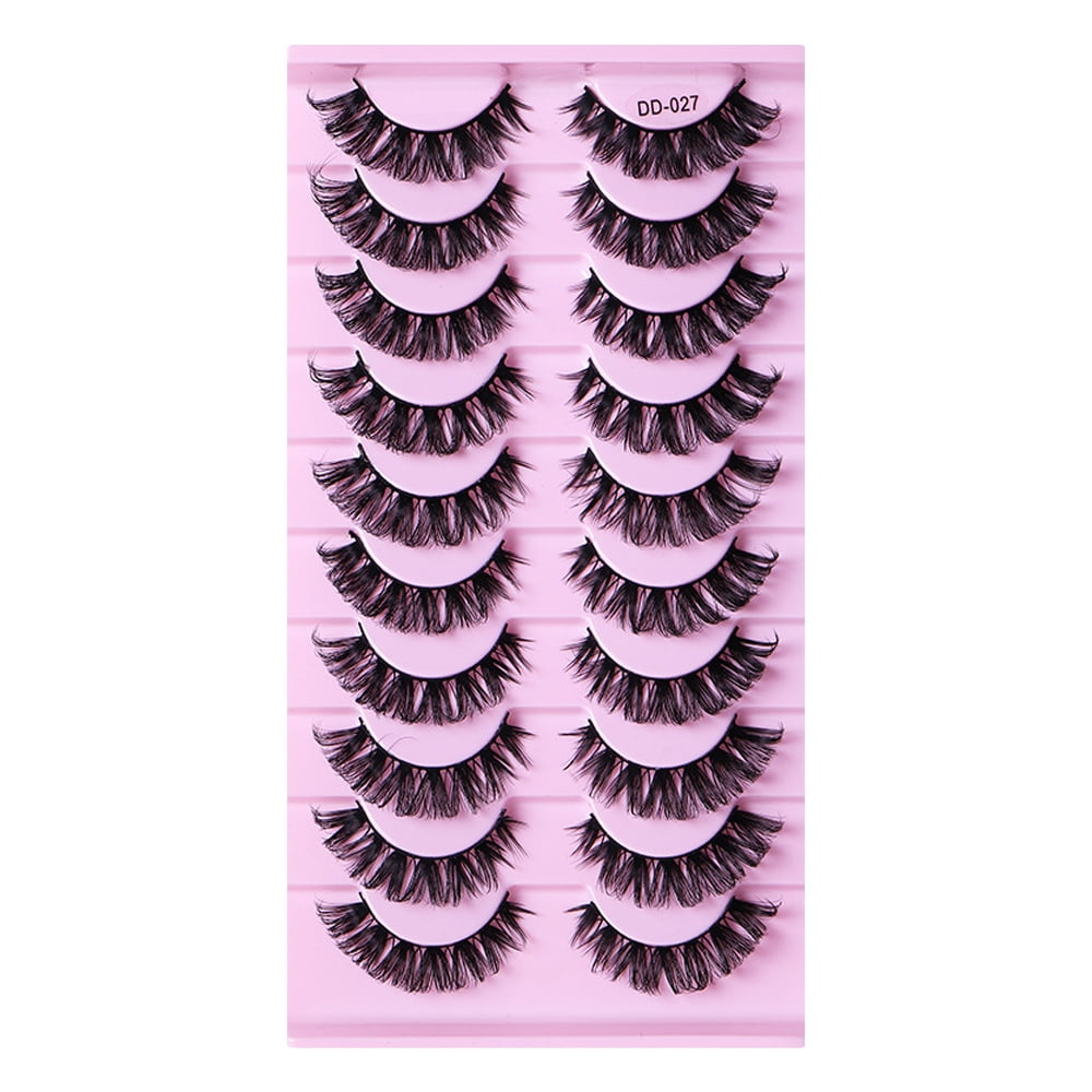 False Eyelashes 3D Lashes Natural Look Fake Eyelashes Clear Band 14mm Lashes Soft Volume Lashes ...