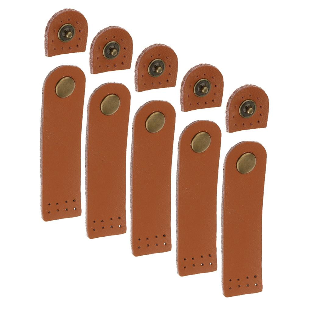 5 sets of leather set with buckle handicrafts clasp closures Khaki ...