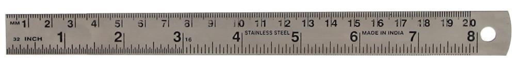 DURATOOL - 8" (200mm) Stainless Steel Ruler with Metric/Imperial ...