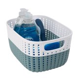 Simplify 2-Tone Decorative Small Storage Basket in Marine - Walmart.com
