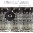 Black and Beige Fabric Shower Curtain, Vintage Medallion Print Shower ...