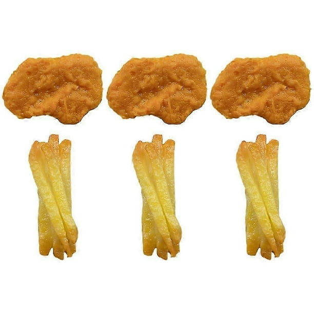 6pcs Fake Chicken Nuggets French Fries Artificial Fried Cooked Food ...