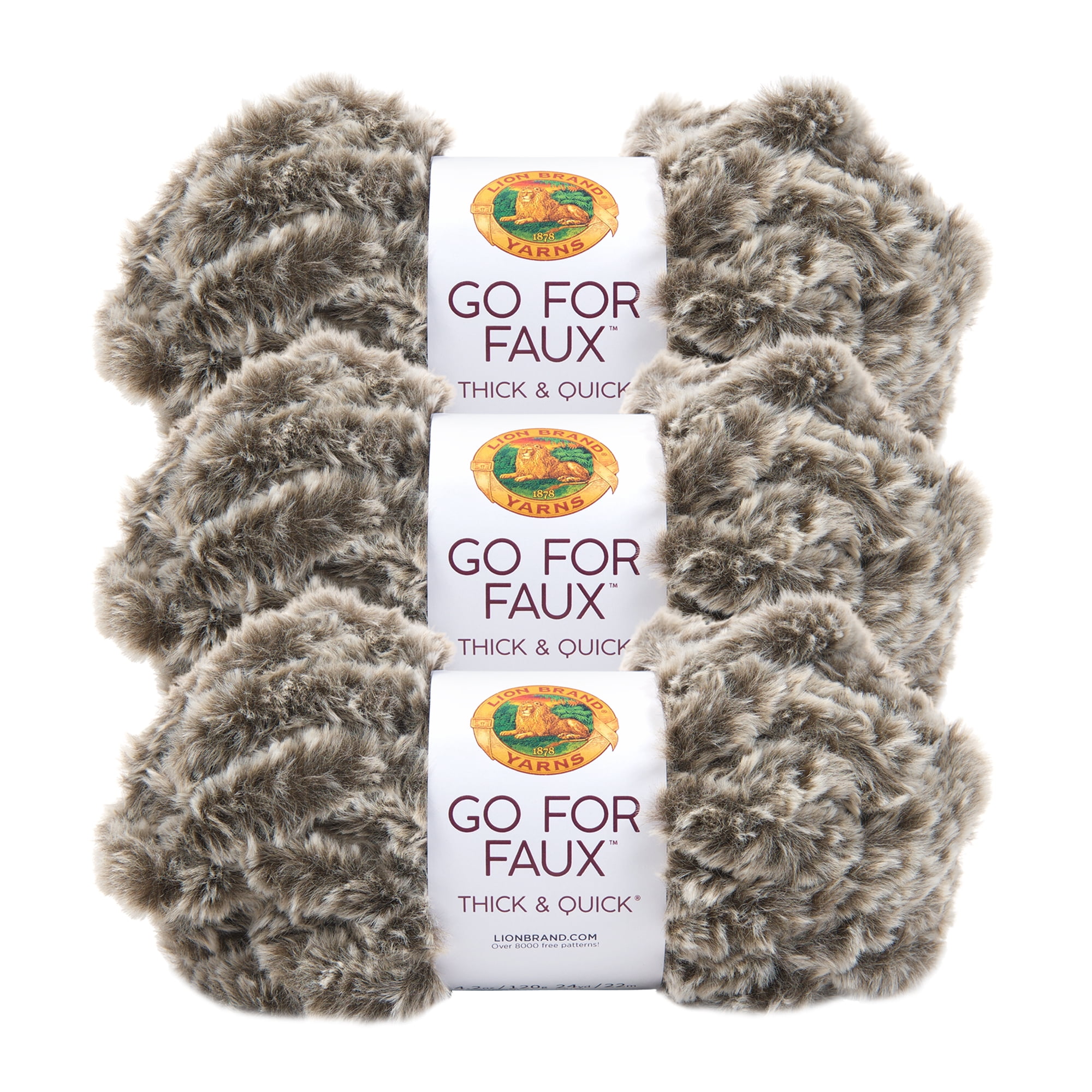 Lion Brand Yarn Go for Faux Thick and Quick Chow Chow Faux Fur Jumbo ...
