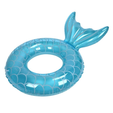 Inflatable Swim Ring, Pool Float Tube Fishtail Swimming Circle Swim ...