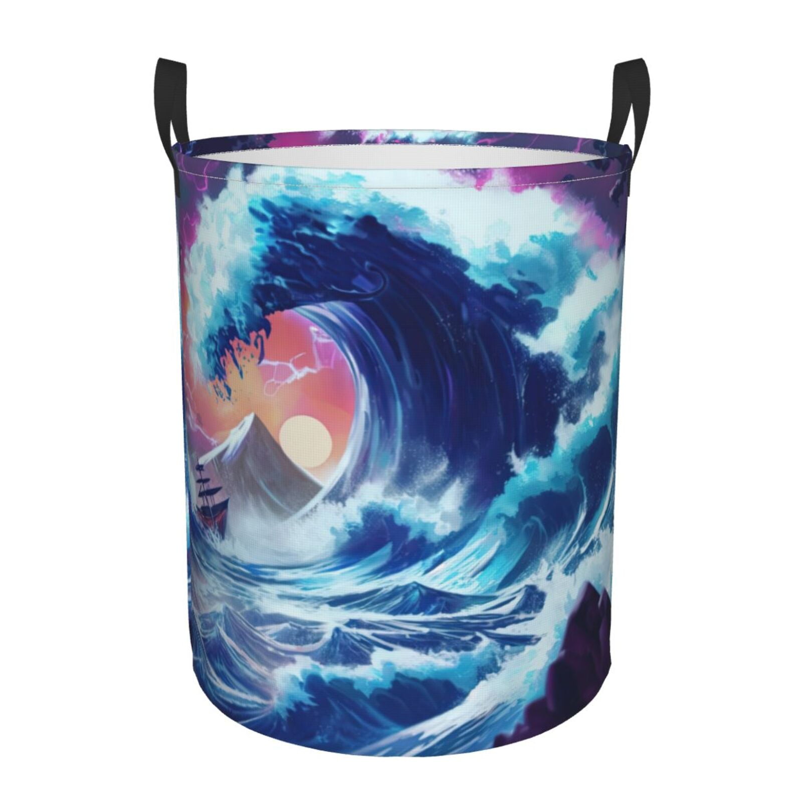 ZNDUO Laundry Basket, Round Laundry Storage Basket, Waterproof Laundry ...