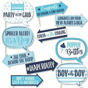 Big Dot of Happiness It's a Boy - Blue Baby Shower Photo Booth Props ...
