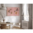Affixzi Pink Birds Art Print, Abstract Pink Wall Art, Minimalist Wall ...