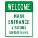 Main Entrance Visitors Welcome Sign, 24x30 Aluminum - Walmart.com