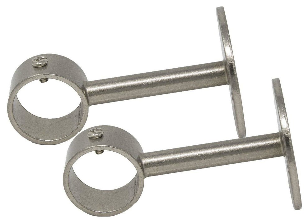 Urbanest Ceiling/Wall Brackets for 1" or 7/8" Rod, Brushed Steel, Set ...