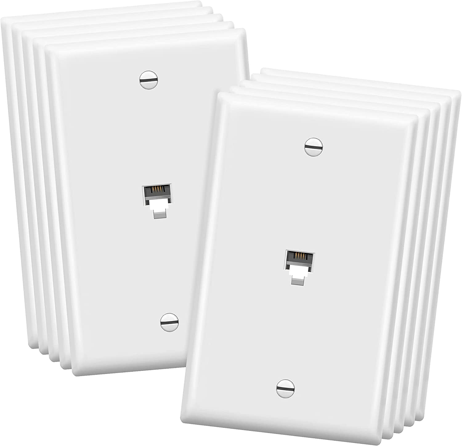 ENERLITES RJ11 Telephone Jack Wall Plate, 6-Position 4-Conductor 6P4C ...