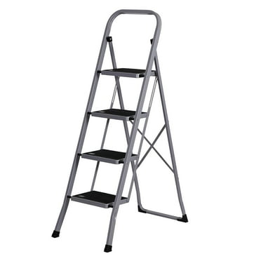 2 in 1 Step Ladder & Hand Truck,Aluminum 3 Step Stool,Folding Ladder ...