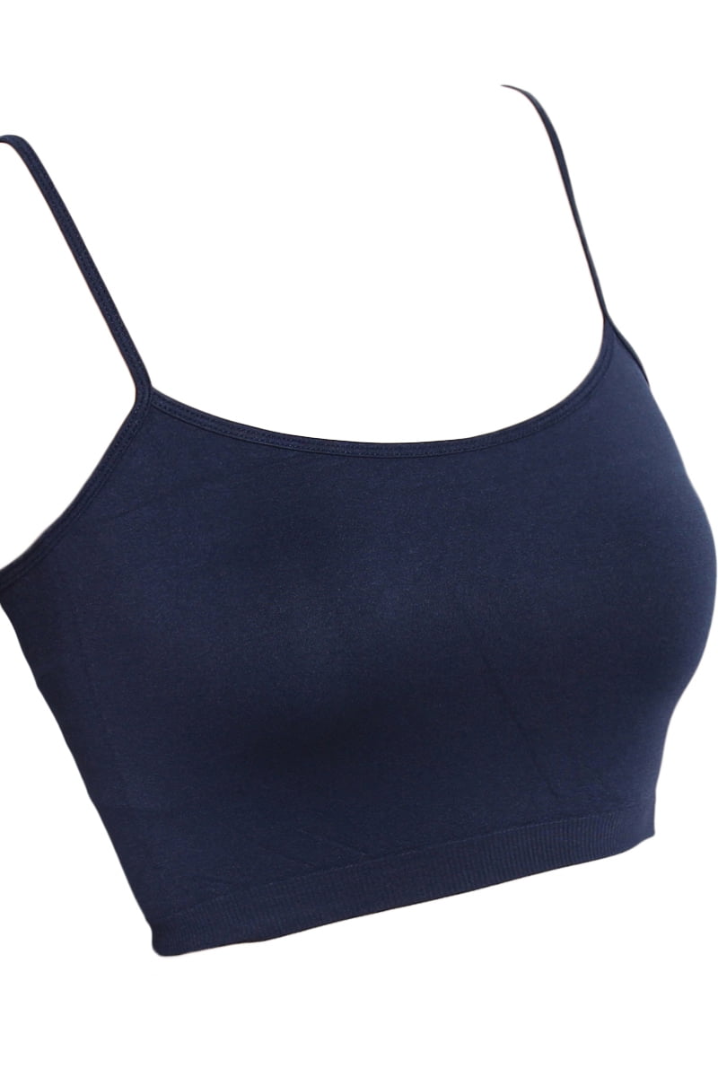 Themogan Themogan Womens Seamless Spaghetti Strap Bra Top Stretch
