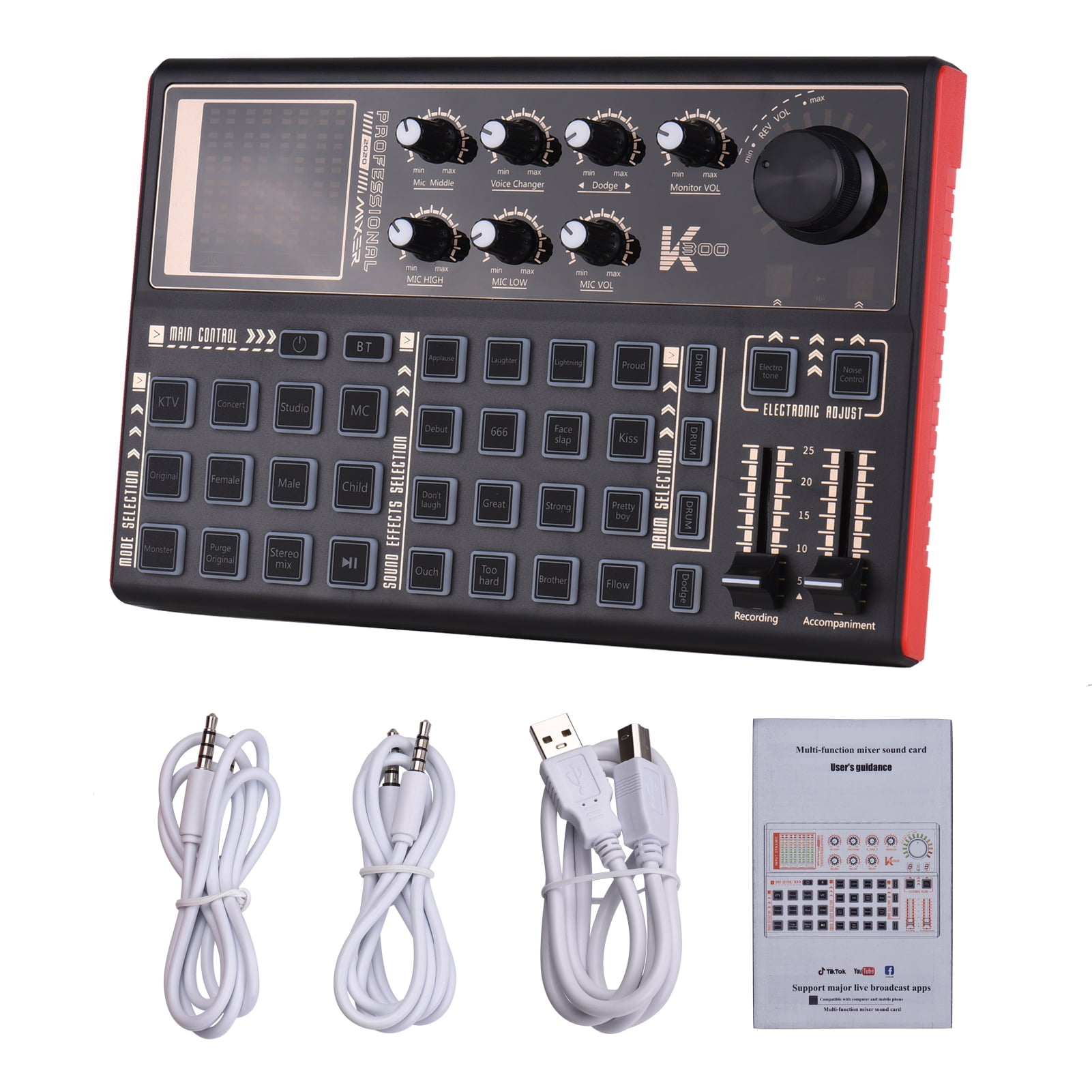 Recording & Computer Btuty SK300 Live Sound Card External Voice Changer ...