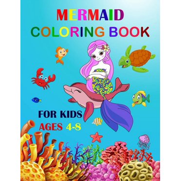 Mermaid Coloring Book: Amazing Fantasy Mermaid Coloring Designs- Easy ...