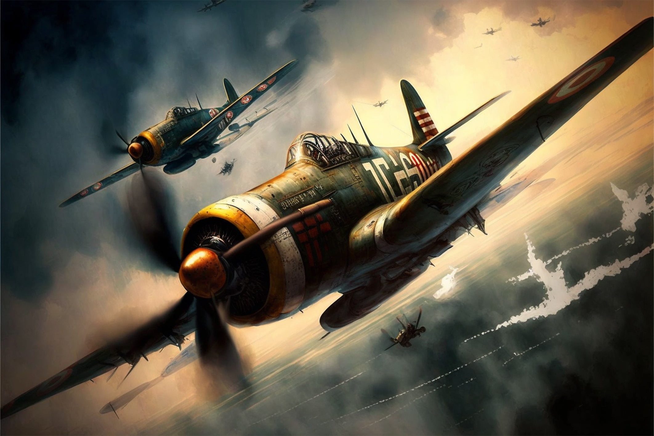 24x36 gallery poster, WWII Aerial Dogfight p3 - Walmart.com