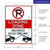 No Parking Symbol Sign, Loading Zone Sign, 10x14 Aluminum - Walmart.com